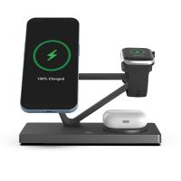 China Magnet Fast Charger Stand With Night Light 2w For Iphone Samsung Iwatch Airpods Black And White for sale