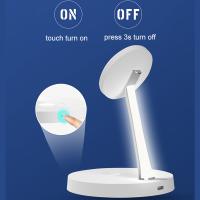 China FCC LED Night Light Phone Charger All In One Wireless Charger With Zinc Alloy Bracker for sale