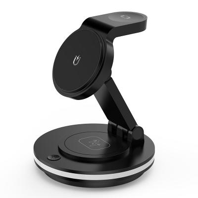 China Magsafe 15w All In One Foldable Wireless Charger Fast Abs Acrylic Material With Lamp for sale