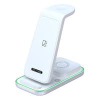 China 15W Night Light Charging Station Black 4 In 1 Charging Station Wireless Charger Stand for sale