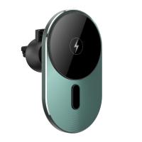 China Wireless 15w Folding Magnetic Car Phone Holder Iphone Magsafe Car Mount Charger for sale