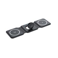 China Portable Foldable All In One Wireless Charger Iphone Iwatch Earphone White Black Color Only 0.35kg for sale