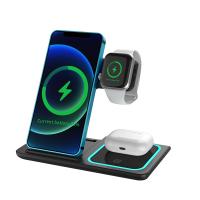 China Black Travel Wireless Charger For Phone Earphone Watch Overvoltage Protection for sale