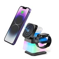 China Magnetic Wireless Charger Station USB C Port Foldable Design 4 In 1 Charging Hub for sale