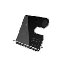 China Custom Logo Aluminum Alloy Bracket Wireless Charger Black Holder With Indicator Light - 15W/10W/7.5W/5W for sale