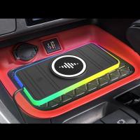 China 15W Car Wireless Charging Pad RGB LED Qi Apple Samsung Earbuds Non-Slip Phone Charger iPhone 17/16/15, Samsung S25 for sale