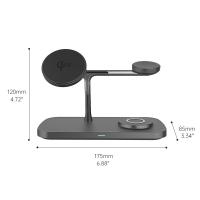 China QI2 15w All In One Magnetic Fast Wireless Charger Abs Zinc Alloy Material Black And White 250G for sale