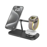 China Zinc Alloy Material Exclusive Patented QI Certified Wireless Charger Stand For Iphone Earphone IWatch Fast Phone Charger for sale