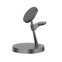 China Black White Zinc Alloy Multifunctional Apple Fast Magnetic 4 In1 Wireless Charging Station Compatible With Samsung Apple for sale