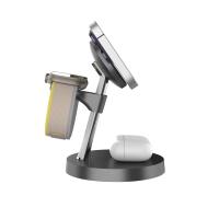 China Black White Zinc Alloy Multifunctional Apple Fast Magnetic 4 In1 Wireless Charging Station Compatible With Samsung Apple for sale