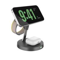 China Black White Zinc Alloy Multifunctional Apple Fast Magnetic 4 In1 Wireless Charging Station Compatible With Samsung Apple for sale