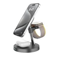 China Black White Zinc Alloy Multifunctional Apple Fast Magnetic 4 In1 Wireless Charging Station Compatible With Samsung Apple for sale