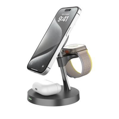 China Black White Zinc Alloy Multifunctional Apple Fast Magnetic 4 In1 Wireless Charging Station Compatible With Samsung Apple for sale