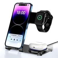 China Metal Wireless 3 In 1 Charging Stand PD/QC Stylish High Charging Effeciency for sale