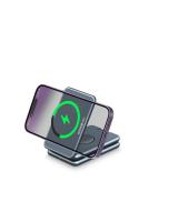 China 2024 Folding Aluminum Alloy Wireless Charging Pad for Smart Watches Earphones and Cellphones for sale