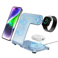 China PD/QC Metal Wireless 3 in 1 Charging Stand 6mm Charging Distance for sale