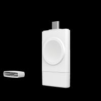 China Mini Dual Interface Wireless Watch Charger for Samsung Galaxy Watch Apple IWatch Overcharge Protection for sale