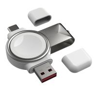 China 5V 0.5A White Apple Watch Wireless Charger With Wireless Magnetic Connection for sale