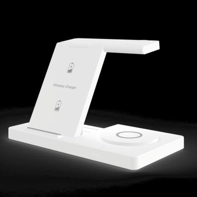 China Foldable Wireless Charging Station for Smartphones Earbuds Watches 3W Watch Charging 15W Phone Output Custom for sale