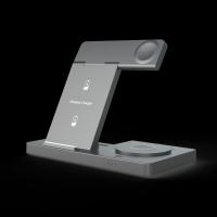 China Three Level Foldable Wireless Charging Station 3W Watch Charging Night Light Feature for sale