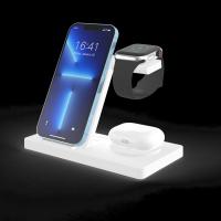 China Wireless Charging Station for Smart Phones Earbuds and Watches with Magnetic Night Light for sale