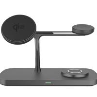 China 15W Qi 2 All in 1 Wireless Charging Station White/Black ABS Zinc Alloy Charger for Apple Samsung Watches for sale