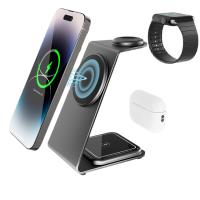China Fast Wireless Charging Aluminum Alloy Charger for iPhone Samsung Smartphones Earbuds & iWatch for sale