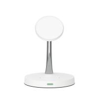 China Zinc Alloy 3 In 1 Magnetic Wireless Charger Stand 15W Phone 3W Earphone Charging for sale