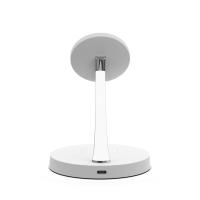 China Zinc Alloy 3 In 1 Magnetic Wireless Charger Stand 15W Phone 3W Earphone Charging for sale