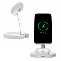 China 15W/10W/7.5W/5W Multifunctional Wireless Charging Station Zinc Alloy ABS 3 In 1 Magnetic Stand for sale