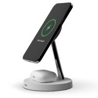 China 15W/10W/7.5W/5W Multifunctional Wireless Charging Station Zinc Alloy ABS 3 In 1 Magnetic Stand for sale