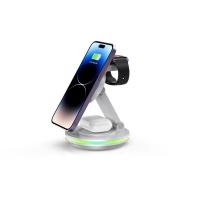China Rotable & Foldable wireless magnetic phone charger with LED light for sale