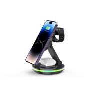 China Multifunctional 4 In 1 Wireless Charger Station White/Black/Grey/Purple PD/QC 5V/3A 9V/2A 12V/1.5A for sale