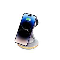 China 15W Wireless Phone Charger Stand with Foldable Design 3W Earphone Charging for sale