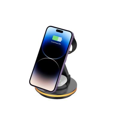 China 4 In 1 Magnetic Rotary Wireless Charging Station Foldable Stand PD/QC Input CE/FCC/RoHS Certified for sale