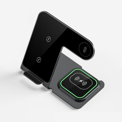 China Aluminum Alloy 3 In 1 Wireless Charging Stand 15W Power Over Temperature Protection for sale