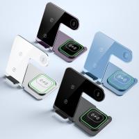 China Aluminum Alloy 3 In 1 Wireless Charging Stand 15W Power Over Temperature Protection for sale