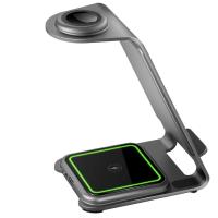 China Aluminum 3 In 1 Wireless Charging Stand for iPhone Samsung Qi Phones Five colors for sale