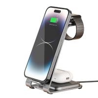 China Aluminum 3 In 1 Wireless Charging Stand for iPhone Samsung Qi Phones Five colors for sale