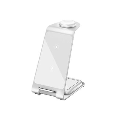 China Aluminum 3 In 1 Wireless Charging Stand for iPhone Samsung Qi Phones Five colors for sale