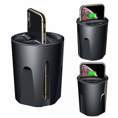China Qi Smart Phone Car Wireless Charging With USB 5V/2A Charging for sale