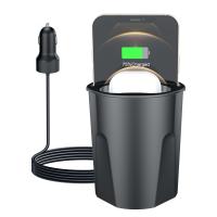 China 15W Fast Charge Wireless Charging Cup Car Charger Black Color For Cars for sale