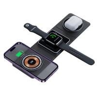 China Foldable Travel Charger 15W Wireless Charging Pad Over-heat Protection For Phones Earphones & Watches for sale