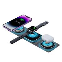 China Foldable Travel Charger 15W Wireless Charging Pad Over-heat Protection For Phones Earphones & Watches for sale