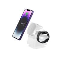 China Multifunctional 4 In 1 Wireless Charging Station With Rotational Body And Flipping Top for sale