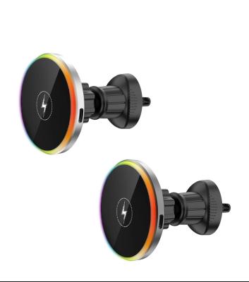 China User-Friendly Magnetic Wireless Car Charger for Qi Smartphones in Silver/Grey for sale