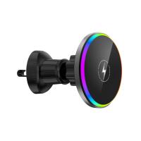China Magnetic Wireless Car Charger with 15W Max Output and 110-205KHz Charging Frequency for sale