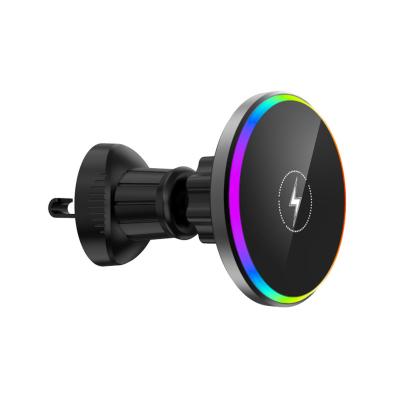 China Magnetic Wireless Car Charger with 15W Max Output and 110-205KHz Charging Frequency for sale