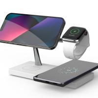China White And Black All-In-1 Magnetic Wireless Charger Support PD&QC3.0 for sale