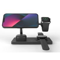 China 7 In 1 Fast Magnetic Wireless Charging Station Black And White Abs Material With Night Light 2W for sale